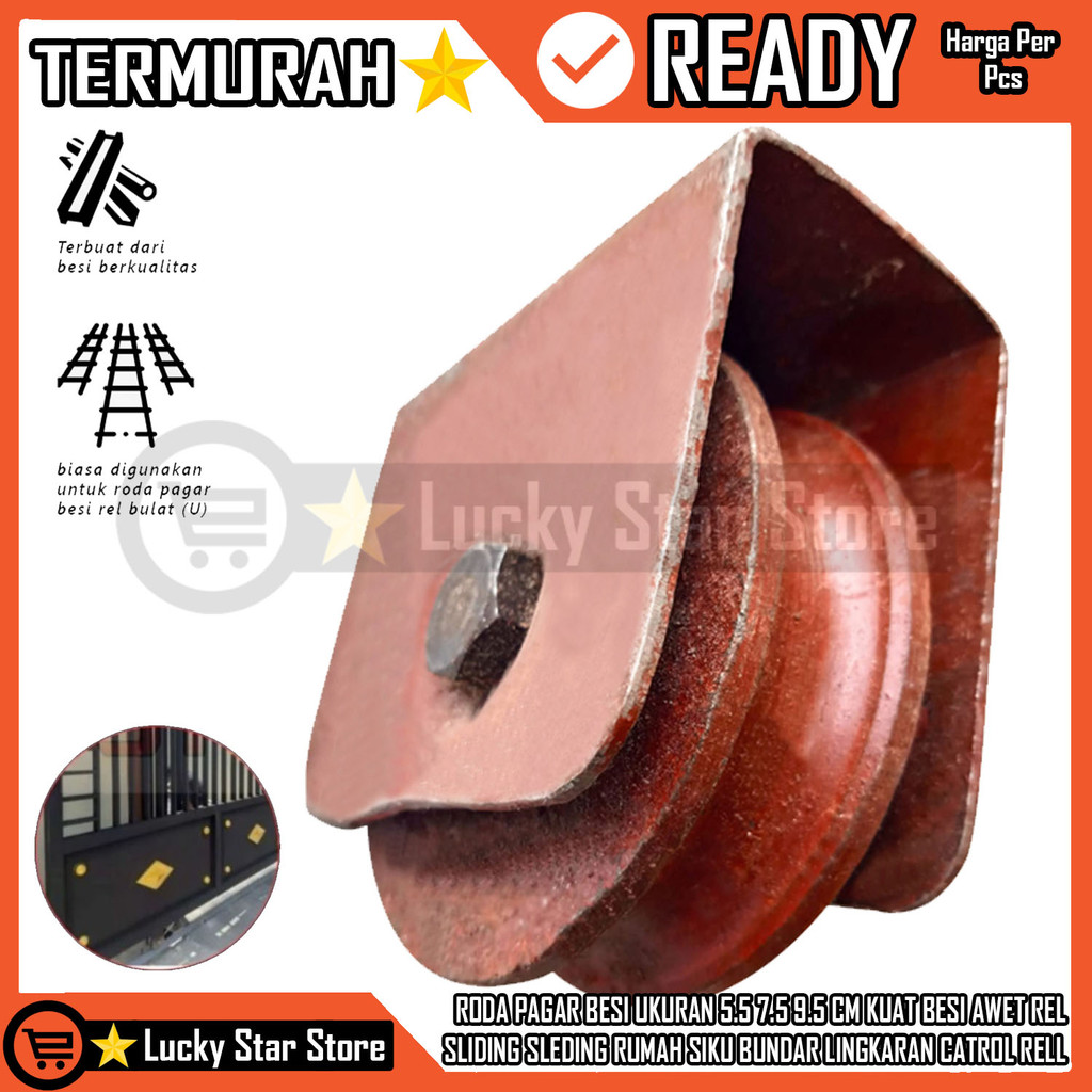 Jual Roda Pagar Besi Rumah Geser Rel Bubut Kerekan Single Bearing ...