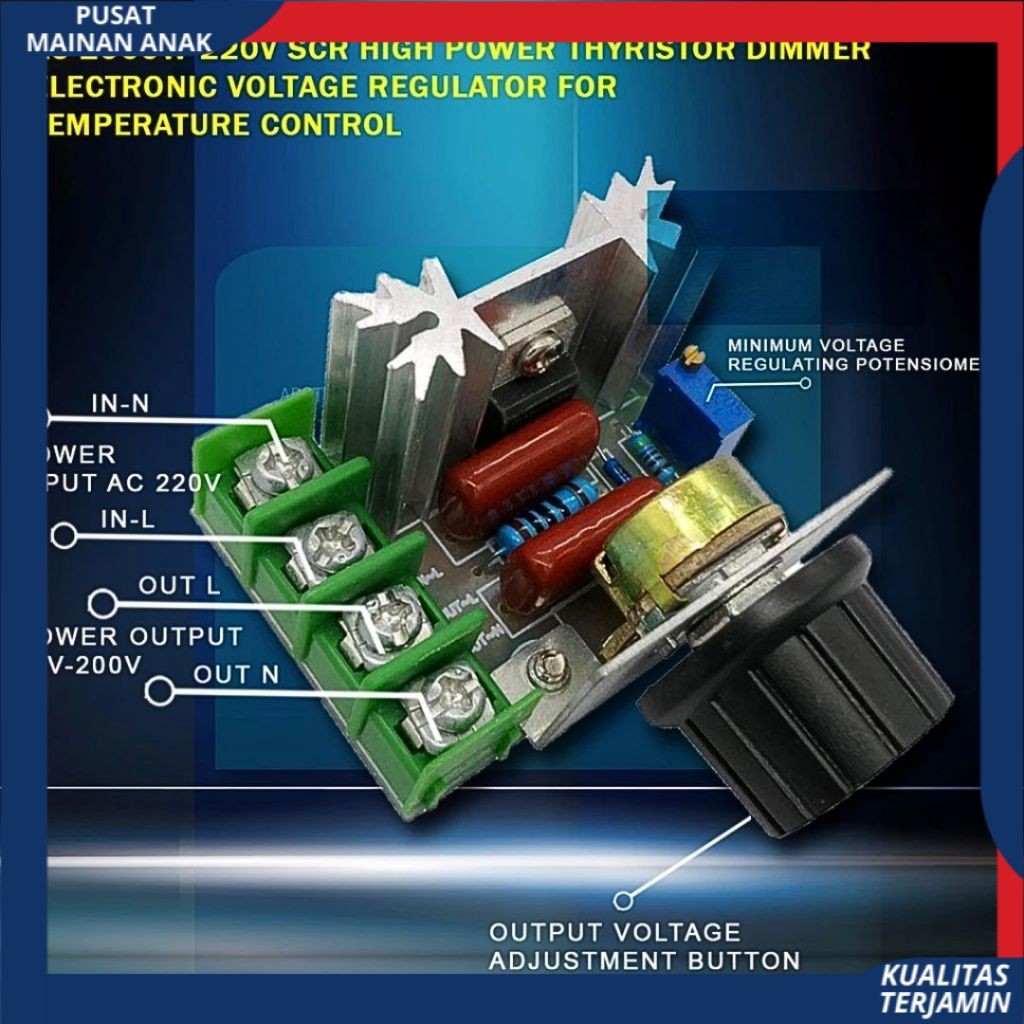 Jual Modul Dimmer 220 V AC Pengatur Suhu, Cahaya, Kecepatan Gerinda Bor Regulator Kontrol Speed ...