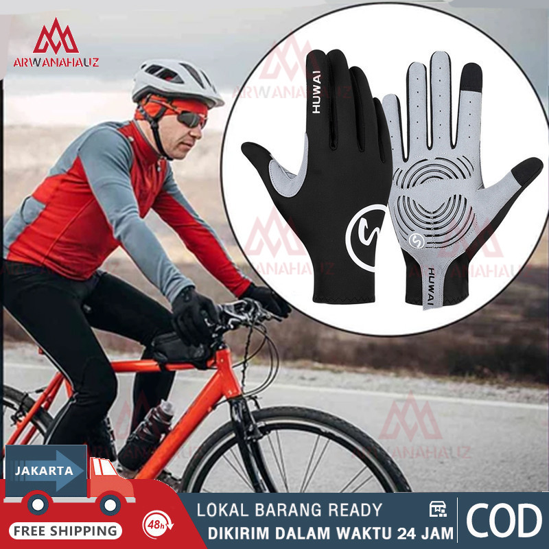 Jual Sport Long Finger Breathable Touch Screen Men Mendelar Sarung ...