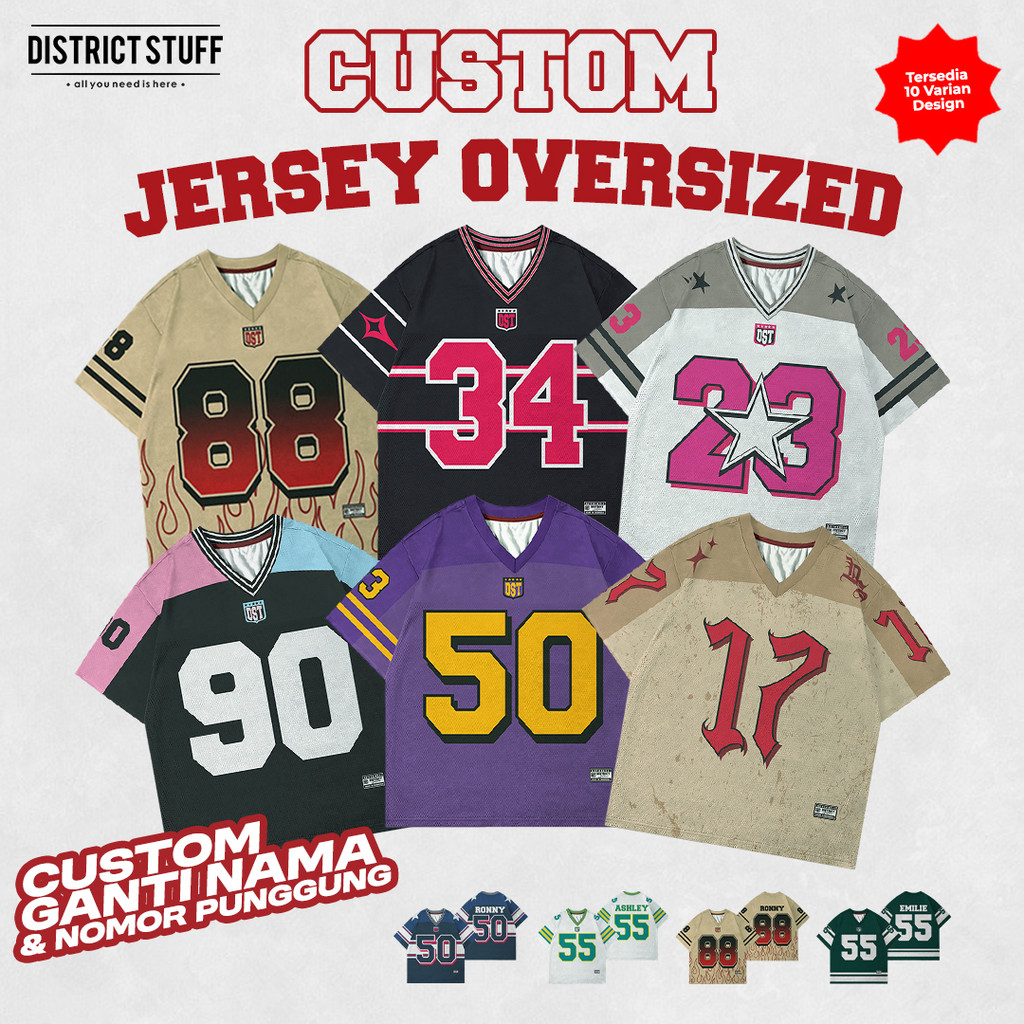 Jual Jersey Oversize NFL Series 2 Custom Sablon Nama & No Punggung ...