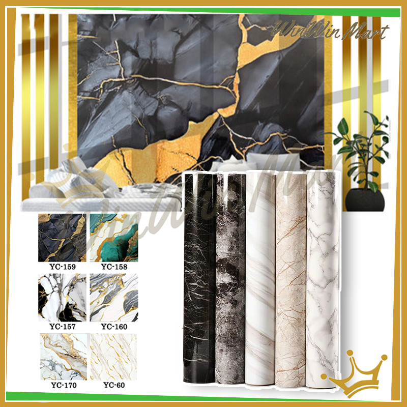 Jual 120CM x 2.8 Meter Wallpaper Dinding Motif Vinyl Marble Foam Roll ...