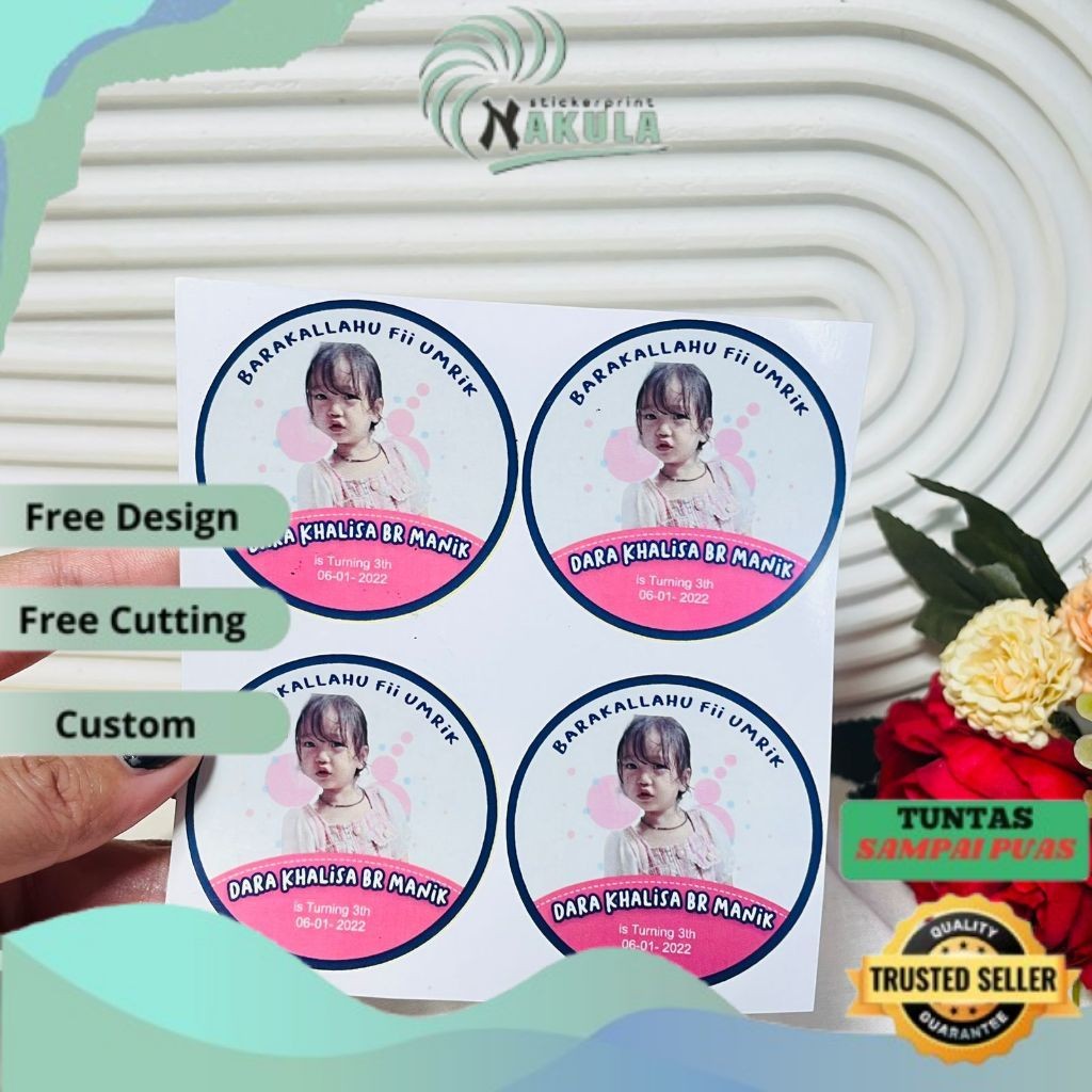 Jual NKL 5-8 Print Stiker Vinyl Ulang Tahun Anak Sticker Label Undangan ...