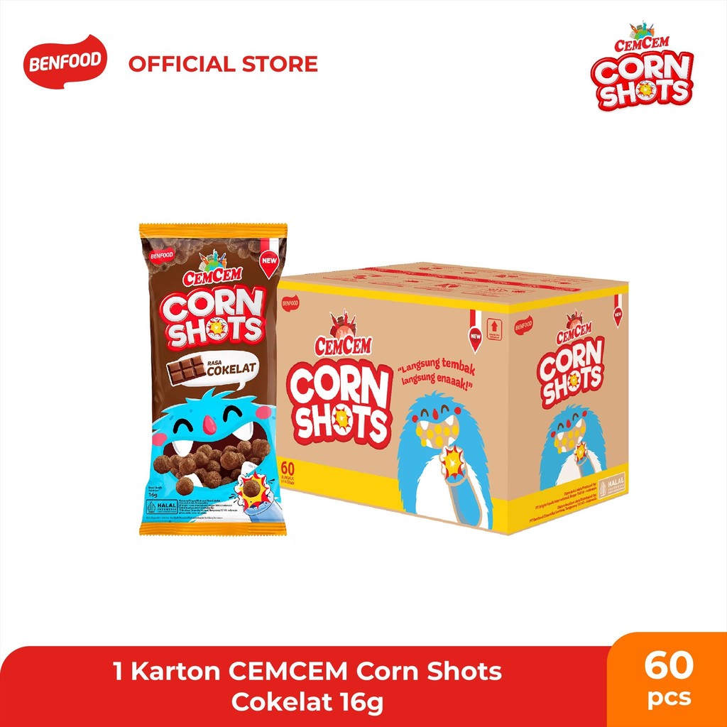 Jual Cemcem Corn Shots Cokelat Carton 6x10x16g | Shopee Indonesia