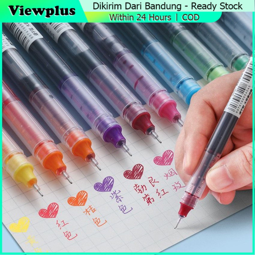 Jual 12warna/set Pena Gel Pen Warna Warni Aesthetic 0.5mm 12 warna ...