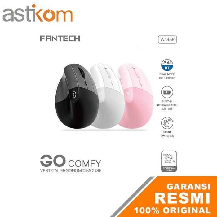 Jual Fantech GO Comfy W195R Wireless Bluetooth Silent Vertical Ergonomic Mouse | Shopee Indonesia
