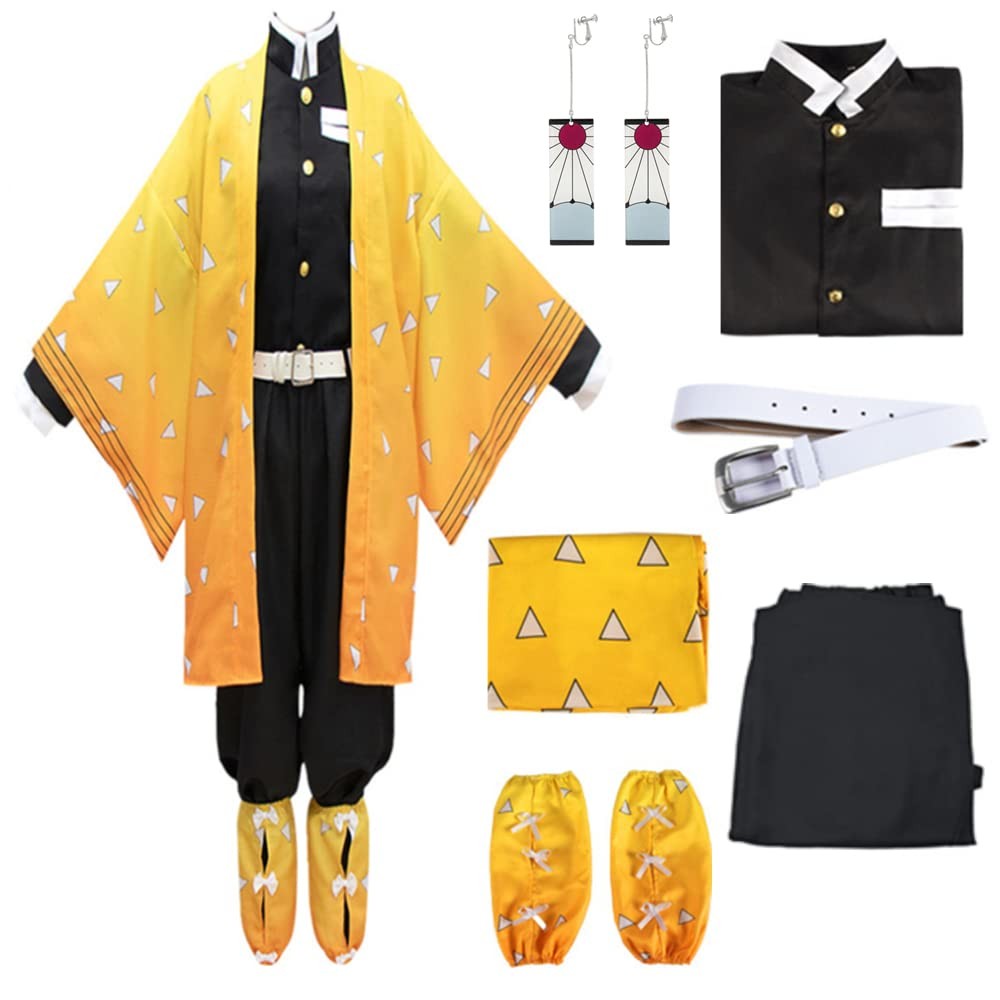 Jual Anime Demon Slayer Agatsuma Zenitsu Cosplay Costume Cartoon ...