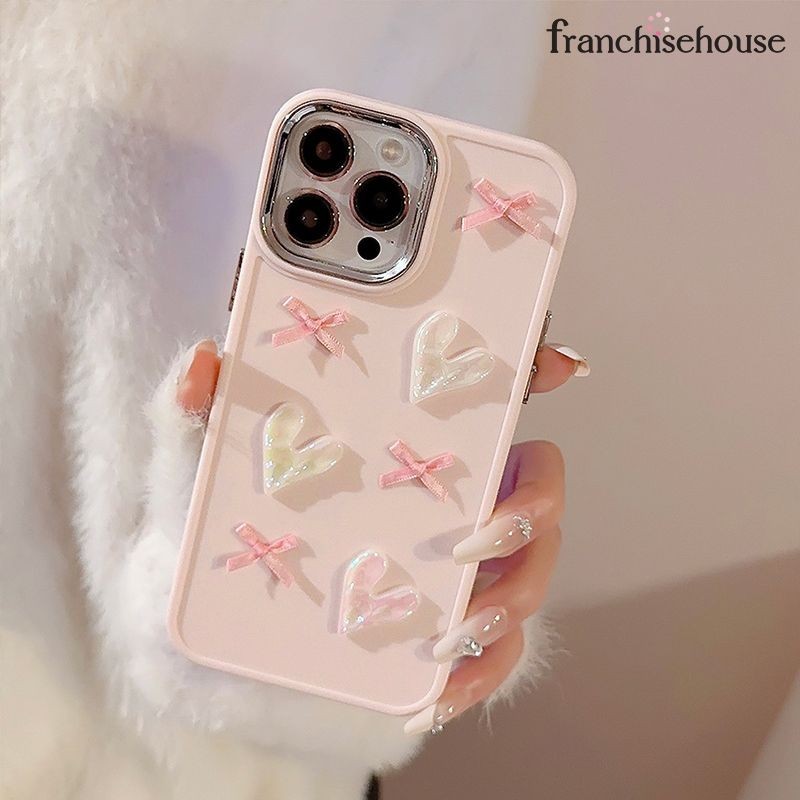 Jual Casing iPhone pink love Lunak Tahan Benturan dengan Busur 3d untuk ...