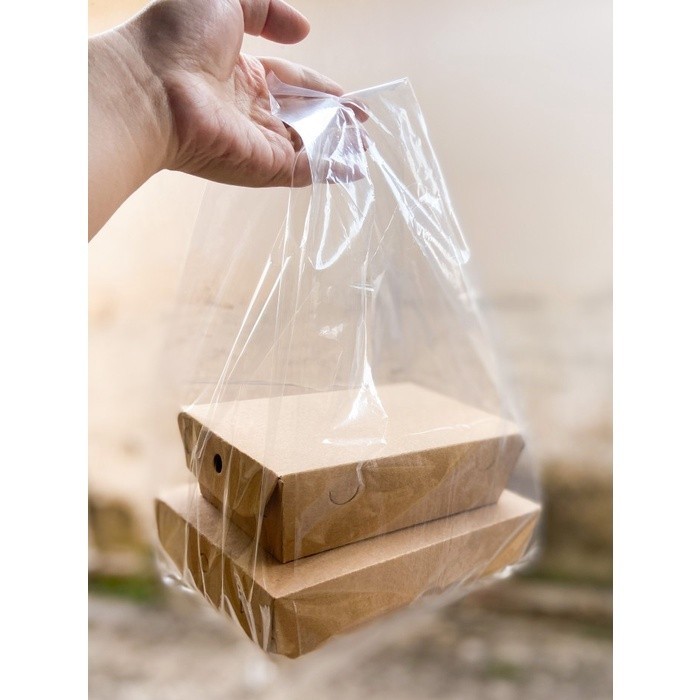 Jual Kantong Kresek PE Bening PEX Transparan Plastik Lunch Box 15 20 25 ...