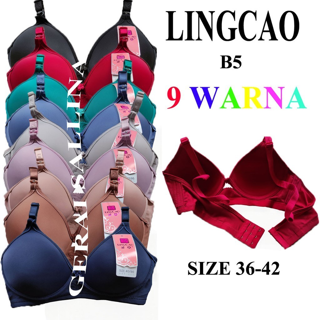 Jual (BHLCB5)Bra Bh Wanita Bra Wanita Underwear Wanita BRA BH LINGCAO KAIT 3 POLOS CUP SEDANG ...