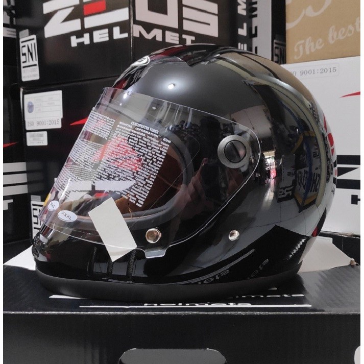 Jual BISA COD Zeus ZS816E ZS 816 Helm Full Face Vintage Black Glossy ...