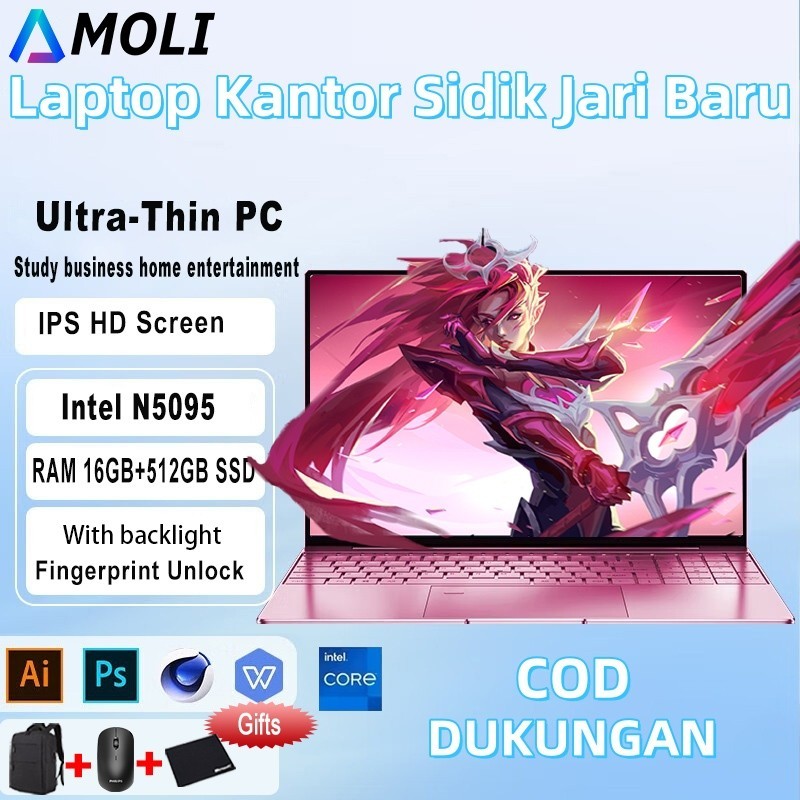 Jual Amoli 【fingerprint Laptops】laptop Pink 15 6 Baru Ips Intel N5095