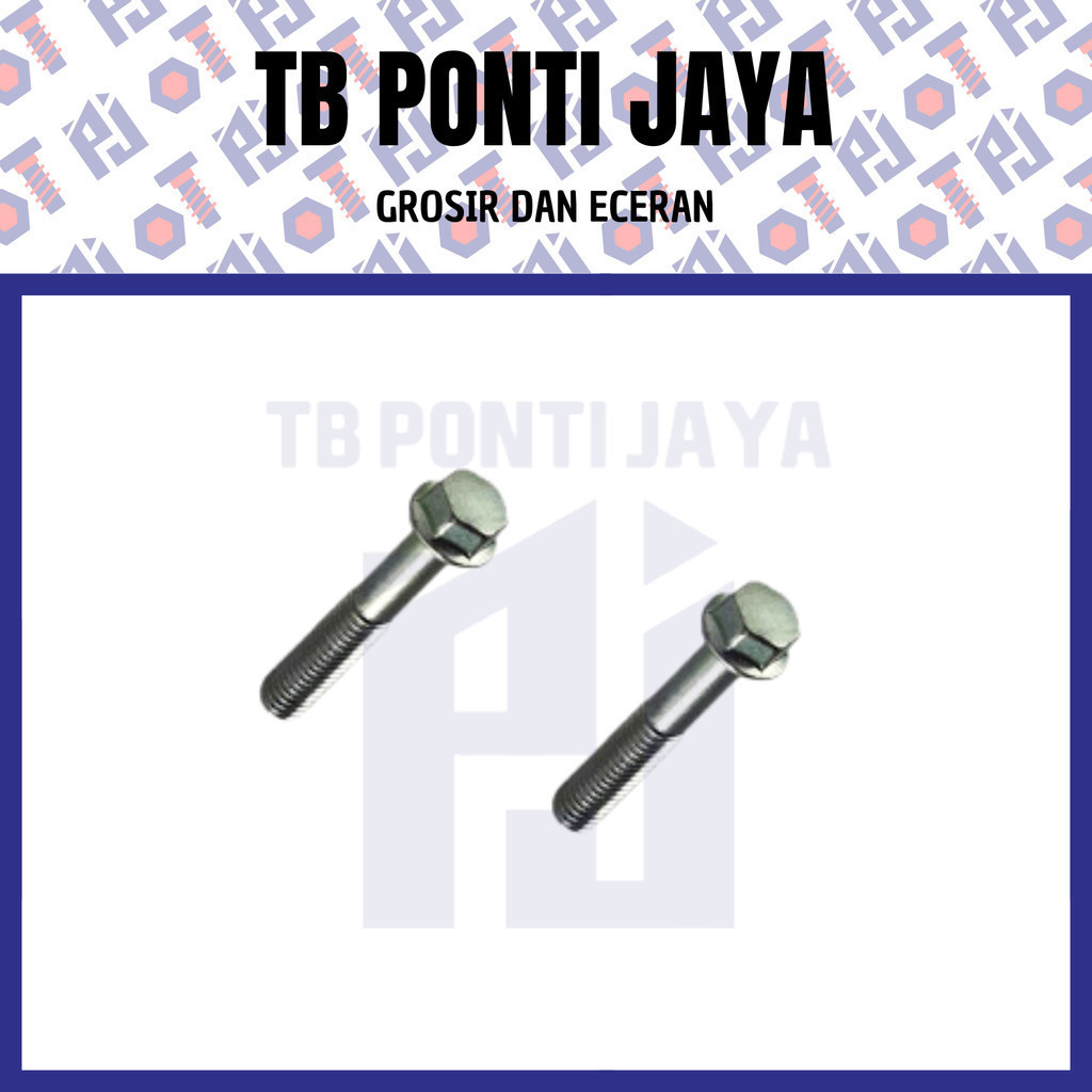Jual Baut Flange M6 x 35 Kunci 8 Baut Topi Flange Bolt | Shopee Indonesia