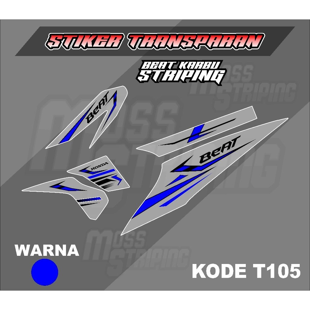 Jual Striping Beat Karbu Transparan (T105) Setriping Setiker Stiker UV ...