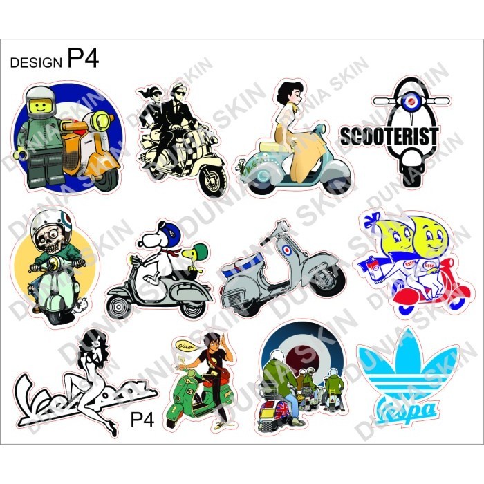 Jual Travel Label / Sticker Koper Rimowa Design P4 OLD VESPA RETRO ...