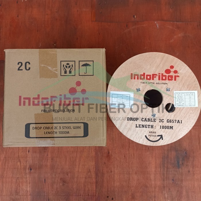 Jual Indofiber Dropcore 2 Core 3 Seling Panjang 1KM Kabel FTTH 2C 3S ...