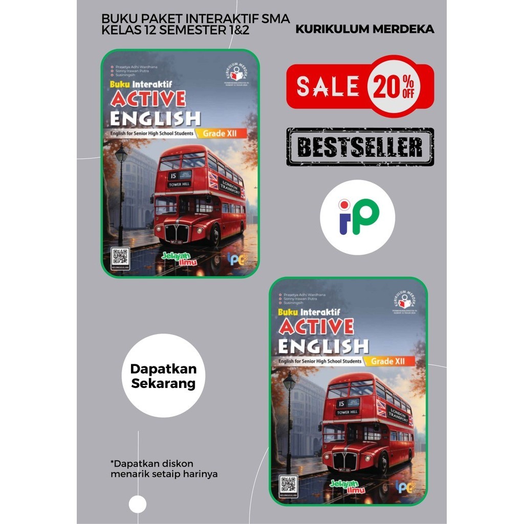Jual Buku Paket Interaktif Bahasa Inggris Kelas 12/XII SMA/MA Kurikulum Merdeka Intan pariwara ...