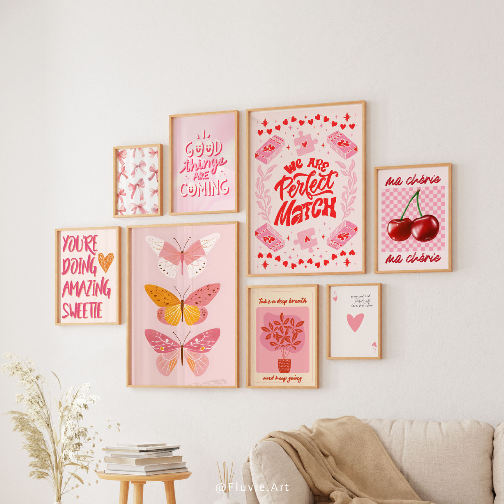 Jual Hiasan Dinding Aesthetic Pink Pastel | Pajangan Dinding Dekorasi ...
