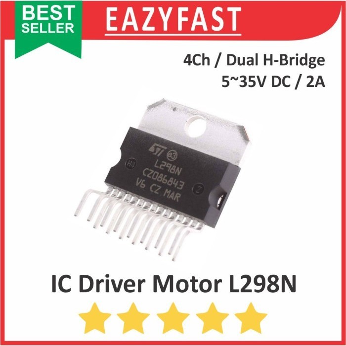 Jual IC Driver Motor DC L298 L298N DIP 2A 4Ch 4 Ch Channel Dual H ...