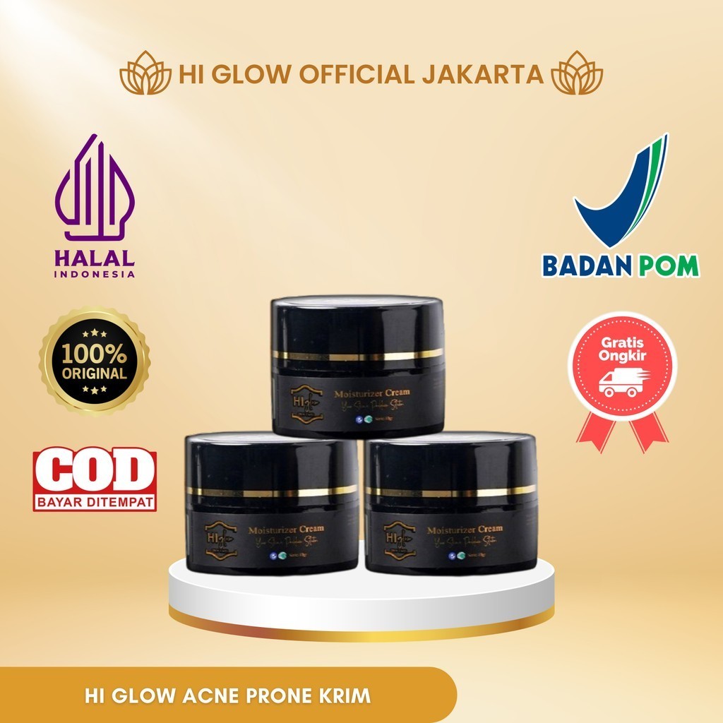 Jual Krim Malam Ecer Acne Prone Hi Glow Skincare untuk kulit wajah ...