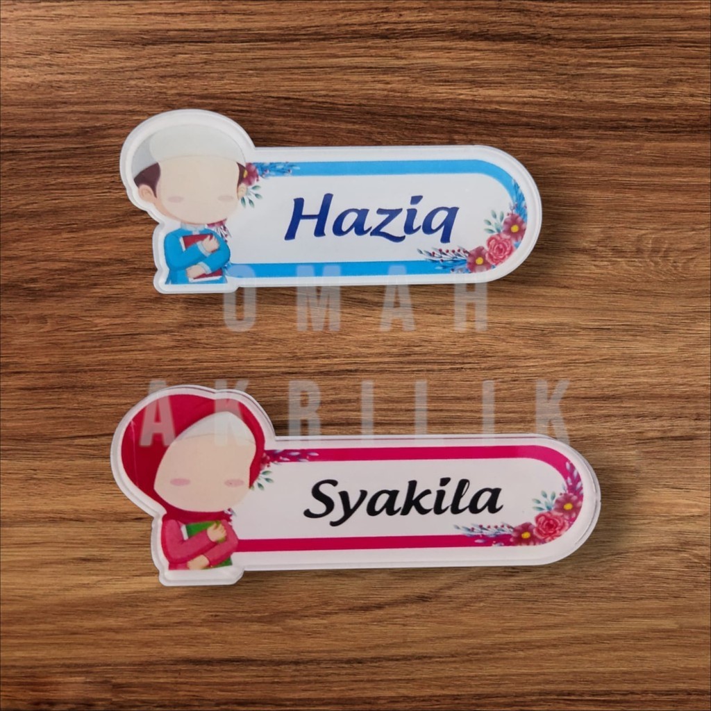 Jual Nama dada/Name tag/Papan nama Custom nama/ nametag lucu akrilik ...