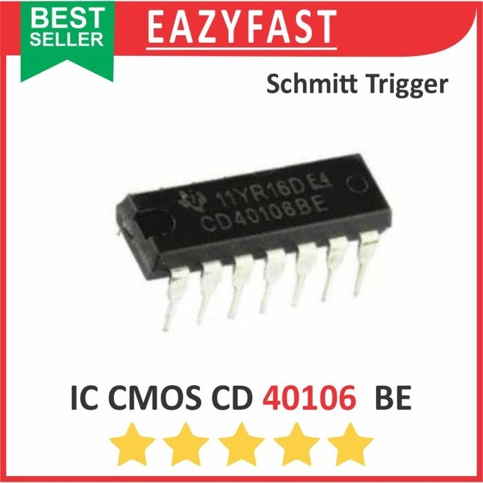 Jual IC CMOS CD 40106 BE DIP Schmitt Trigger CD40160BE CD40106 40106BE ...