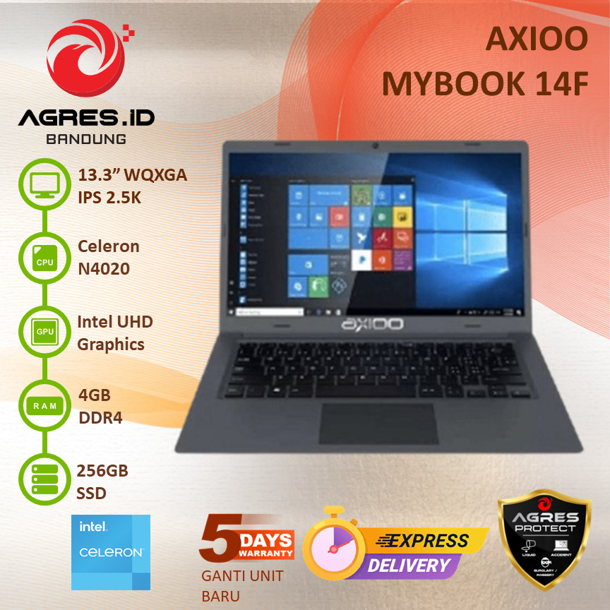 Jual AXIOO MYBOOK 14F CELERON 4GB 256GB 13.3WQXGA IPS 2.5K - GREY ...