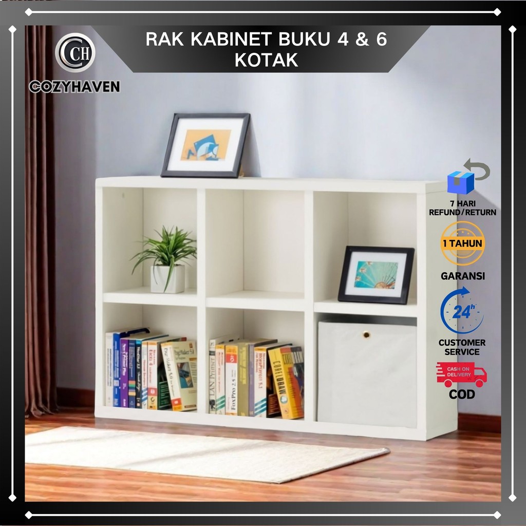 Jual CozyHaven - Rak Buku Multi-Sekat Rak Kabinet Penyimpanan Buku ...