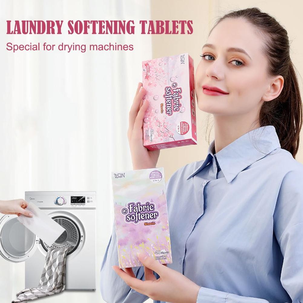 Jual 40pcs Fabric Softener Sheet For Dryers Reduce Static Absorption ...