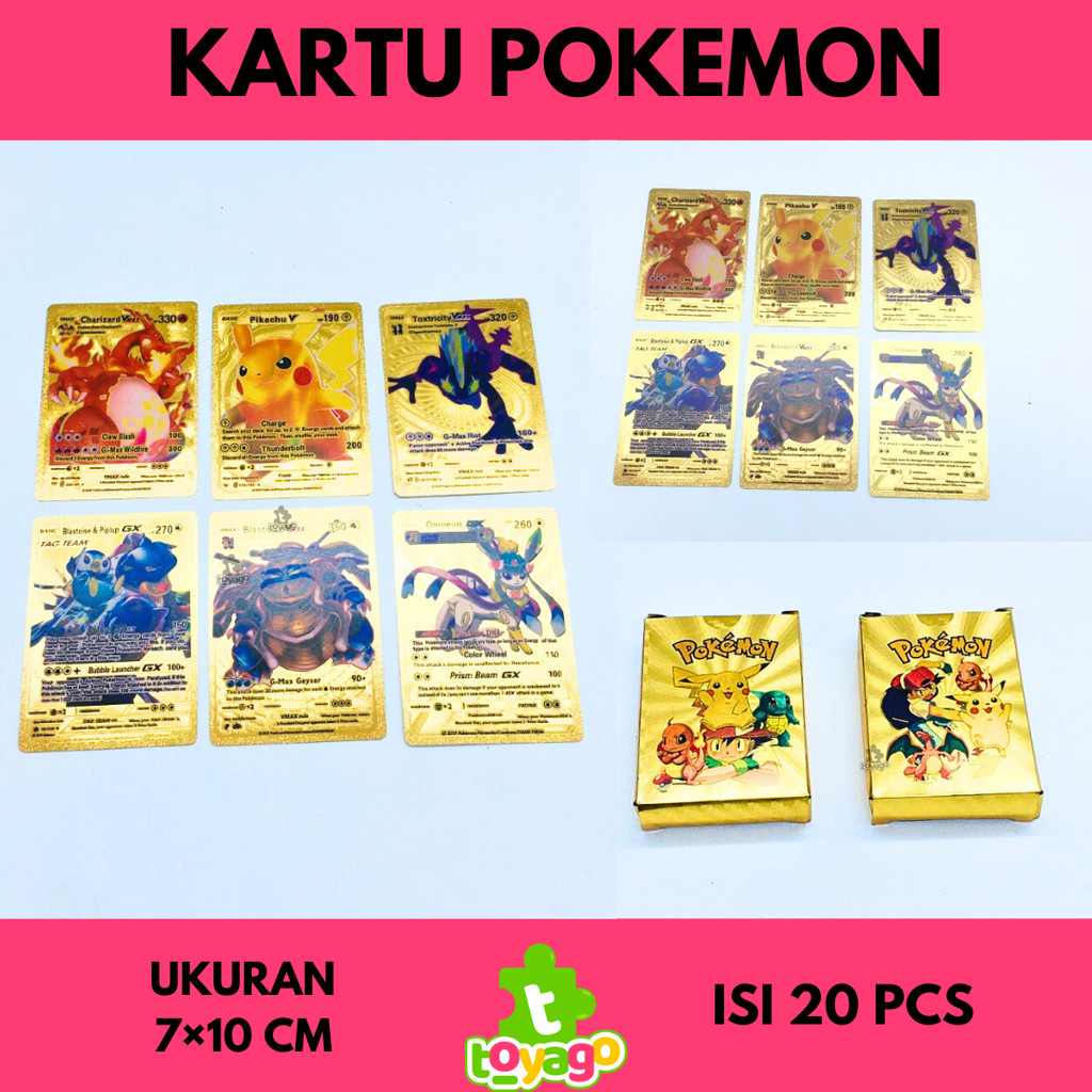 Jual 55 Pcs Kartu Pokemon Gold pokemon charizard koleksi kartu grosir murah | Shopee Indonesia