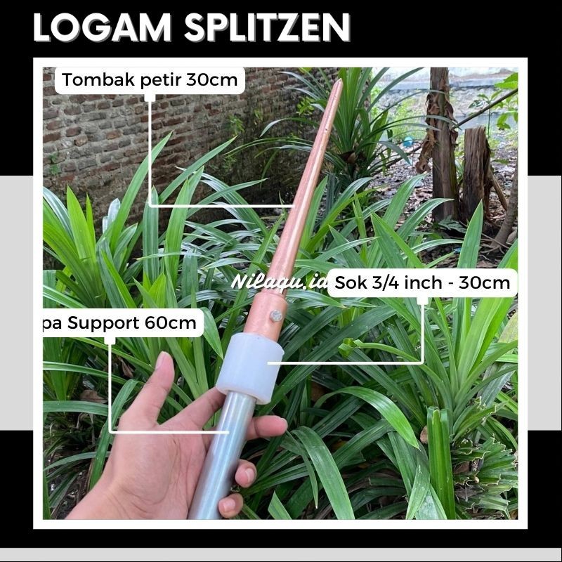 Jual Penangkal Anti Petir Untuk Rumah Tombak Splitzen 3/4 inch TB 30 cm ...
