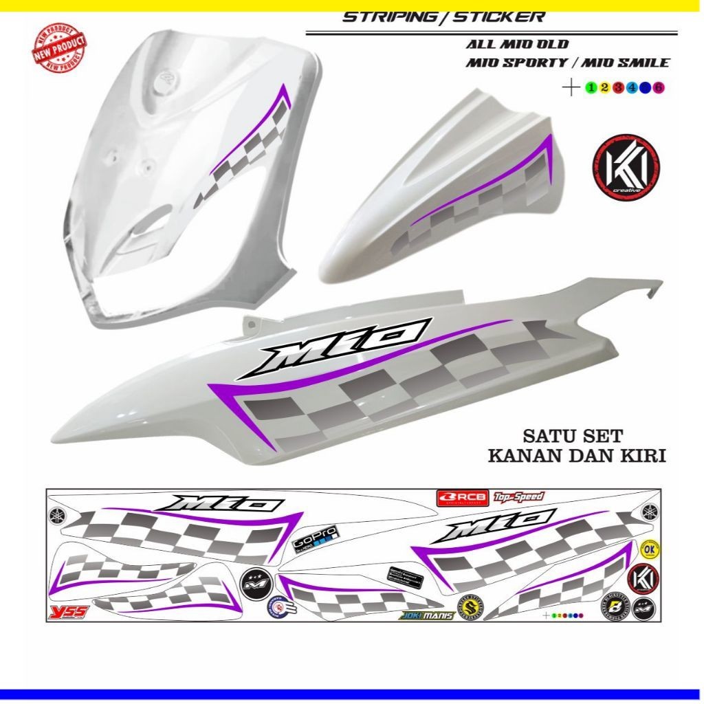 Jual STICKER STRIPING VARIASI MOTOR MIO OLD SPORTY LIST MOTIP RACING ...