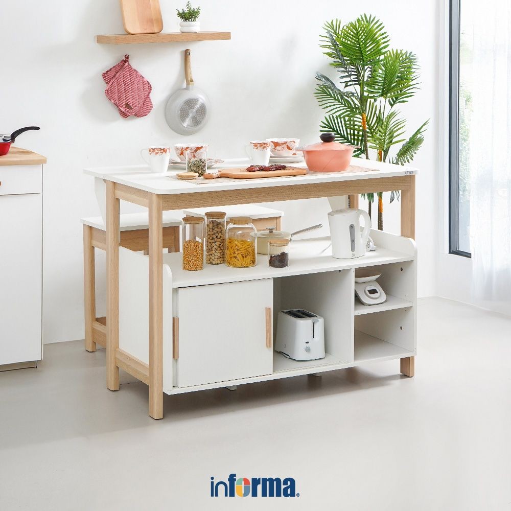 Jual Informa Peter Set Meja Dapur Dengan 2 Bangku - Putih Kitchen ...