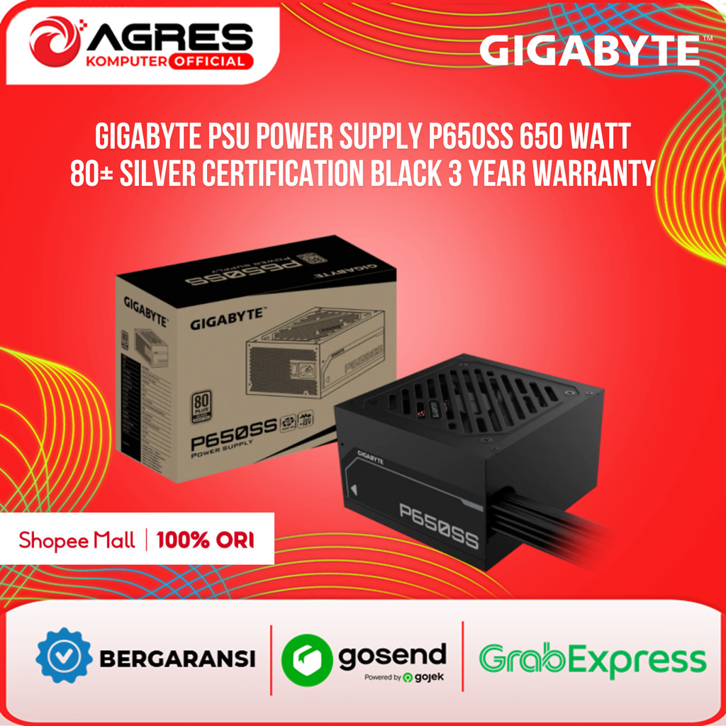 Jual GIGABYTE PSU POWER SUPPLY P650SS 650W (80+ SILVER) BLACK 3Y ...