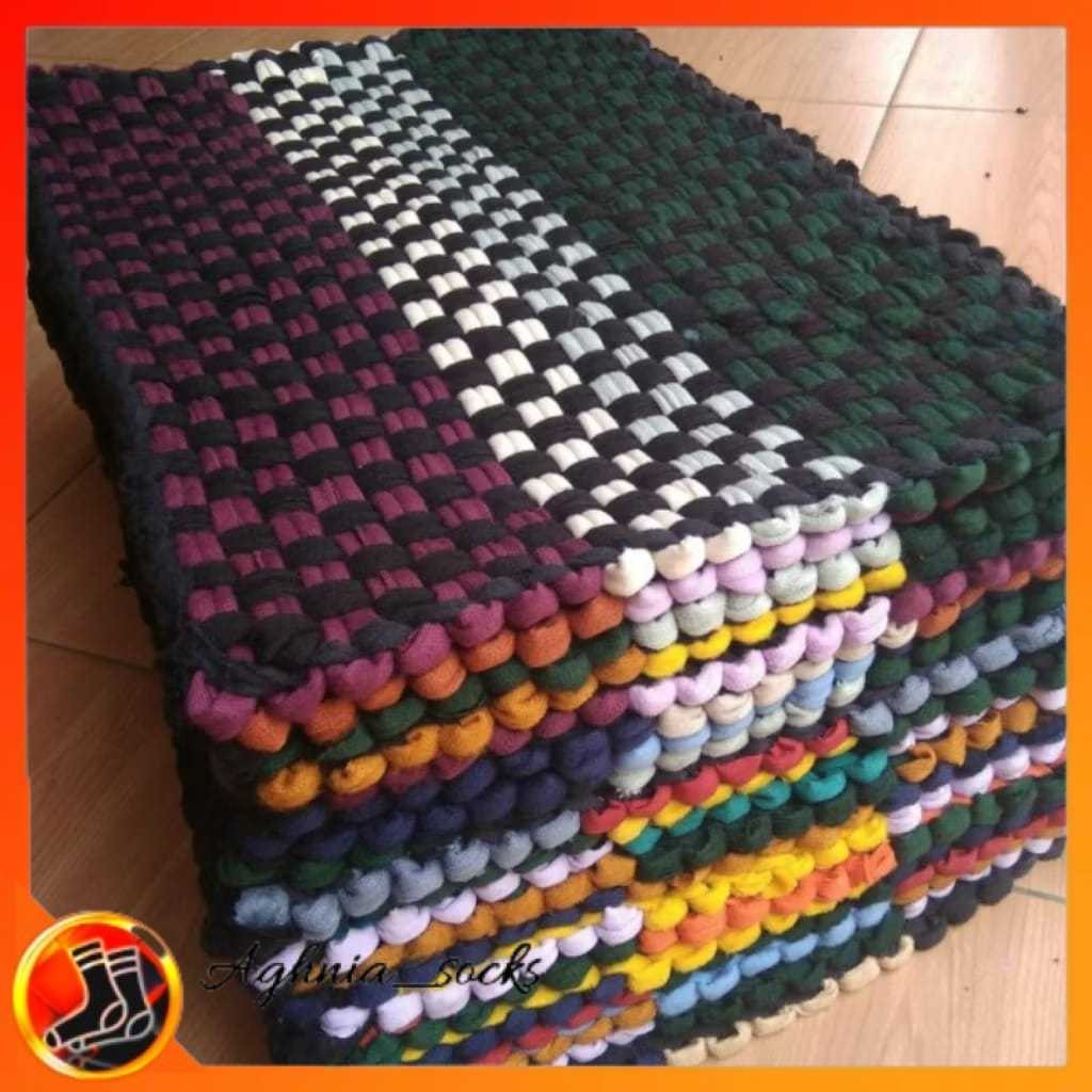 Jual KESET ANYAM WARNA RANDOM TEBAL KESED KAKI UKURAN 50x33 cm | Shopee ...