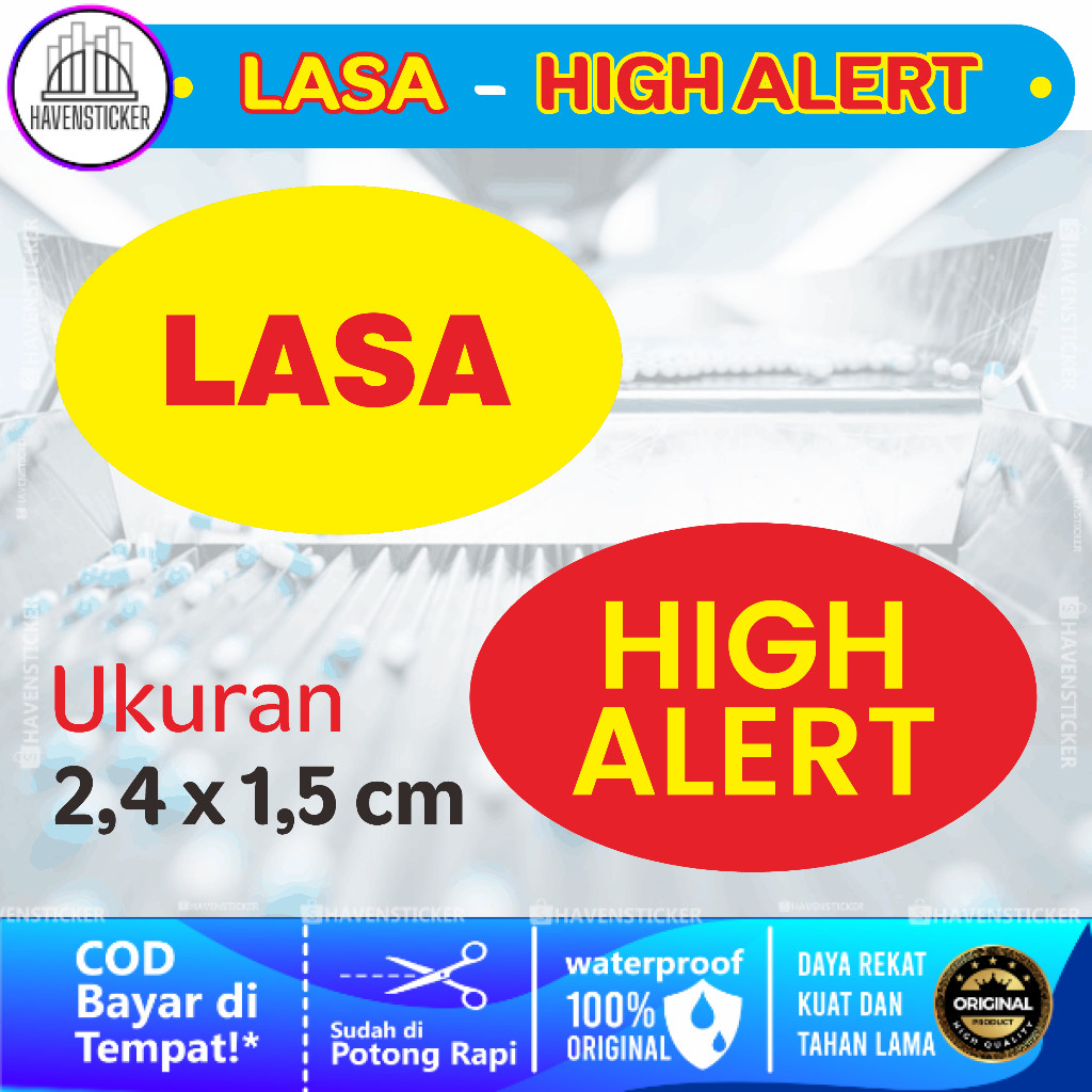 Jual Lasa Stiker Alert Sticker Vynil Stiker Peringatan OBAT Stiker LASA ...