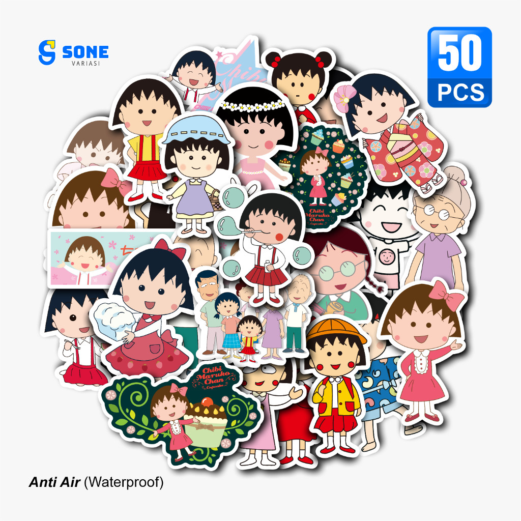 Jual Sticker Pack Chibi Maruko Chan Aesthetic- untuk Laptop, Motor, dan ...