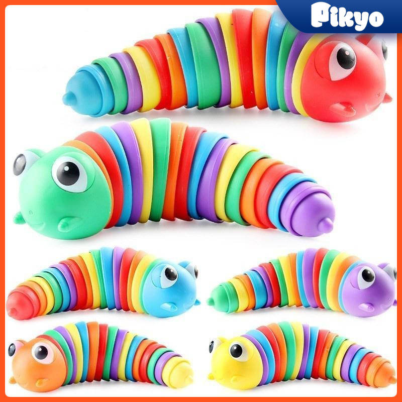 Jual Pikyo Mainan caterpillar fidget ulat Siput slug toys Ulat sensory ...