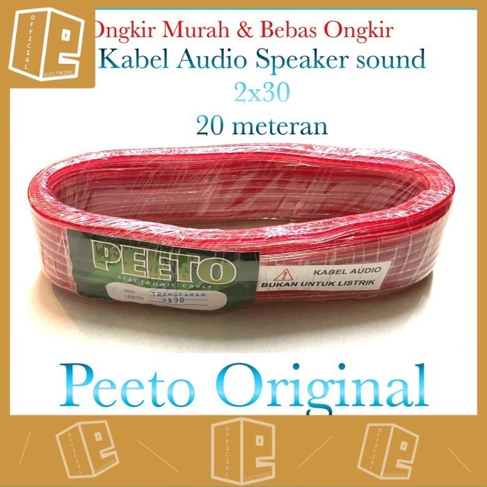 Jual Kabel Sound speaker audio Peeto 2x30 isi 20 meter 30 years ...