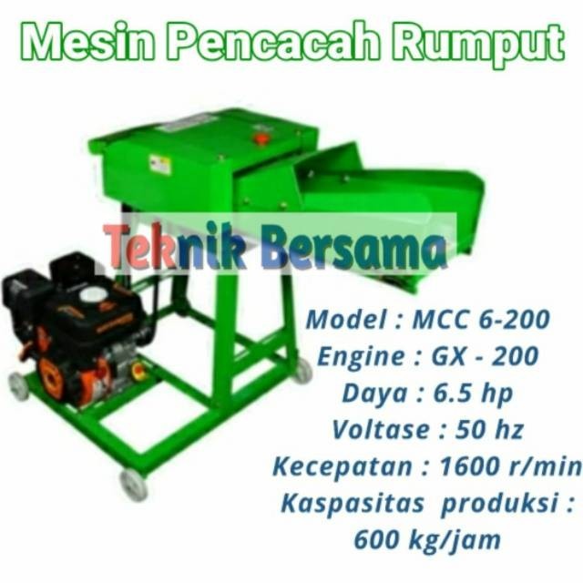 Jual Mesin pencacah rumput mahkota mcc 6 200 mesin cacah pakan ternak | Shopee Indonesia