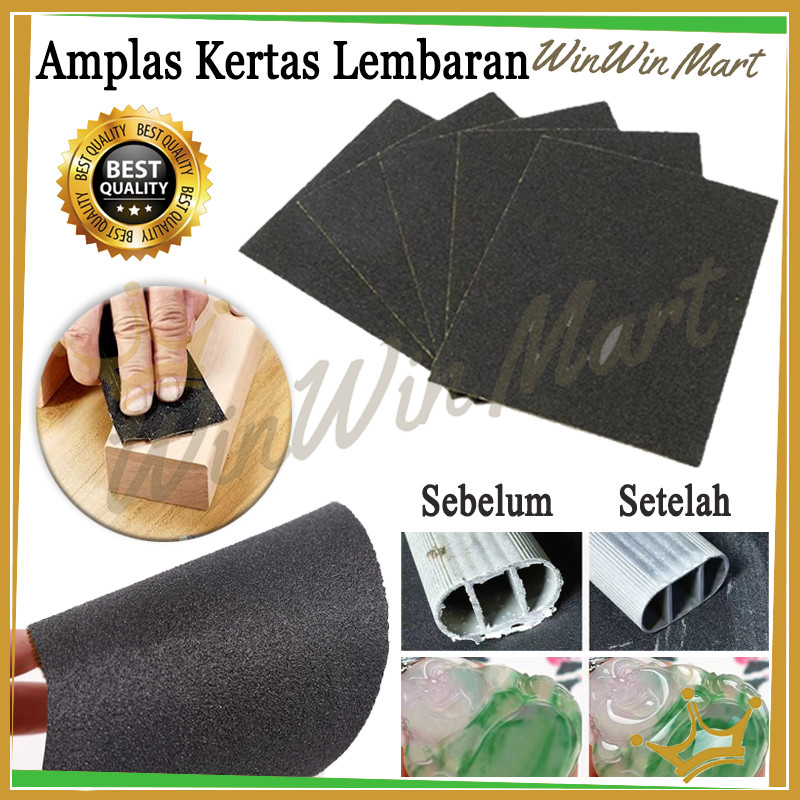Jual Amplas Kertas Lembaran/ Halus Amplas Kasar/Grit 80 100 120 240 ...