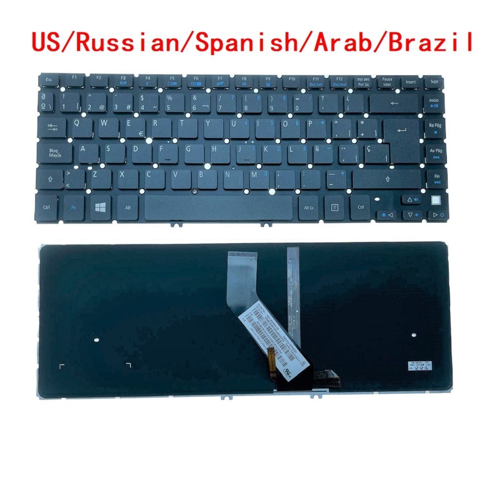 Jual PREORDER New US Russian Spanish Arab Brazil Backlit Keyboard For ...