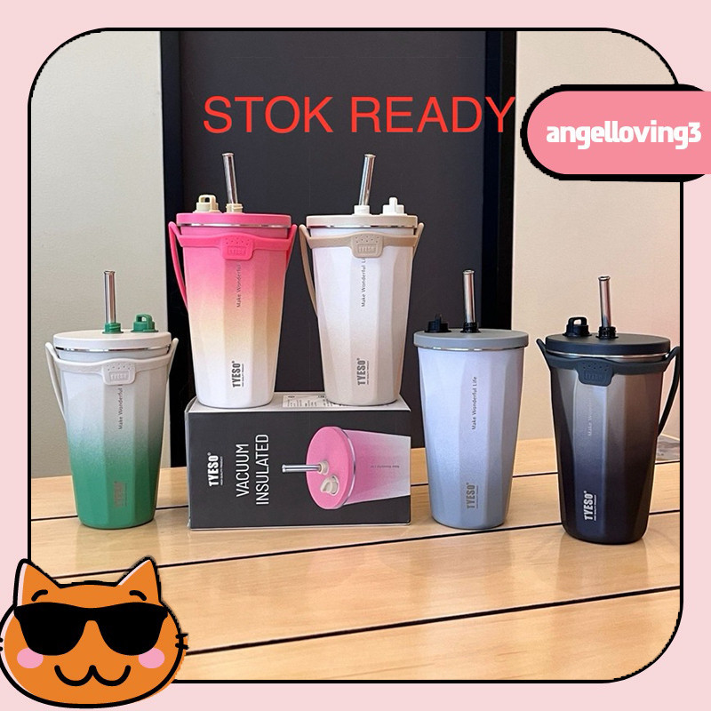 Jual Tumbler Gradasi TYESO dengan Sedotan Stainless Steel Anti Bocor Kapasitas 600ml TUMBLER ...