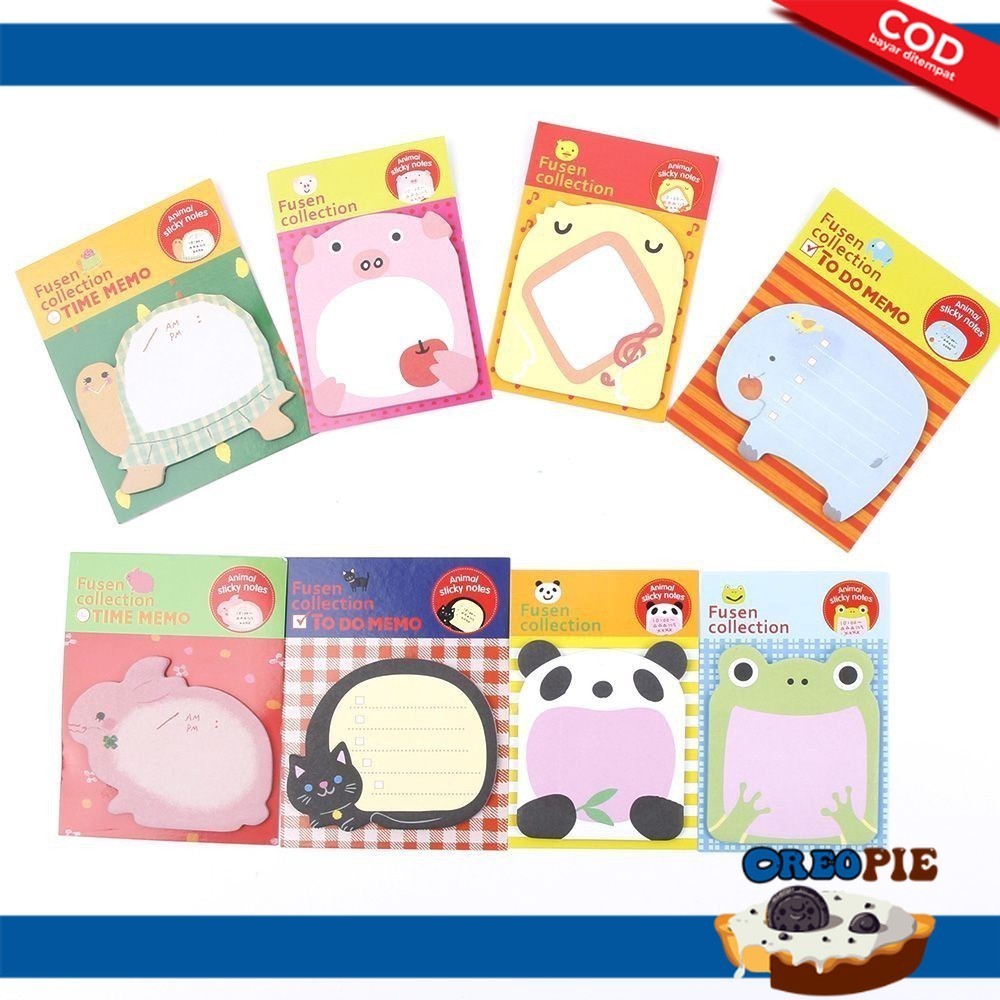 Jual Oreo Pie Sticky Notes Motif Binatang Tempelan Kertas Catatan Memo ...