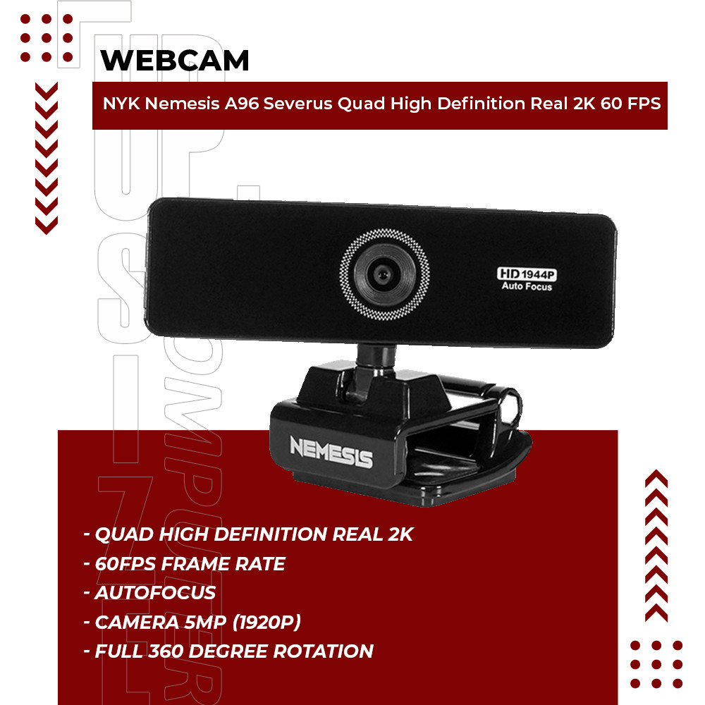 Jual NYK NEMESIS A96 / A 96 SEVERUS Quad HD Webcam With 60FPS 2K 5MP Original a-96 Auto Focus ...