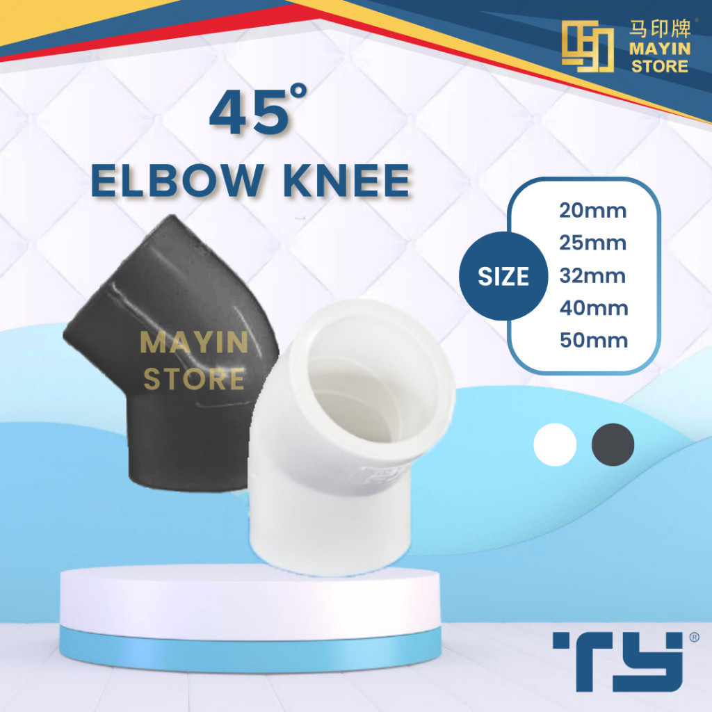 Jual TY K04 Elbow Knee 45 Degree / Keni Pipa Pipe U-PVC Filter Filtrasi ...