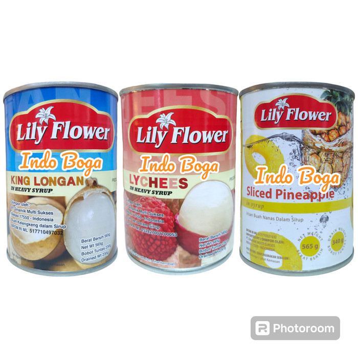 Jual Lily flower longan lychee pineapple / Lily flower buah kaleng ...