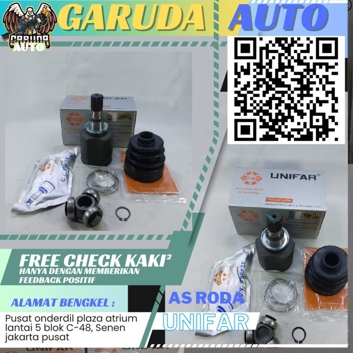 Jual CV JOINT INNER / AS RODA DALAM KANAN NISSAN SERENA C26 AT HIGH QUALITY AS RODA MERK UNIFAR ...