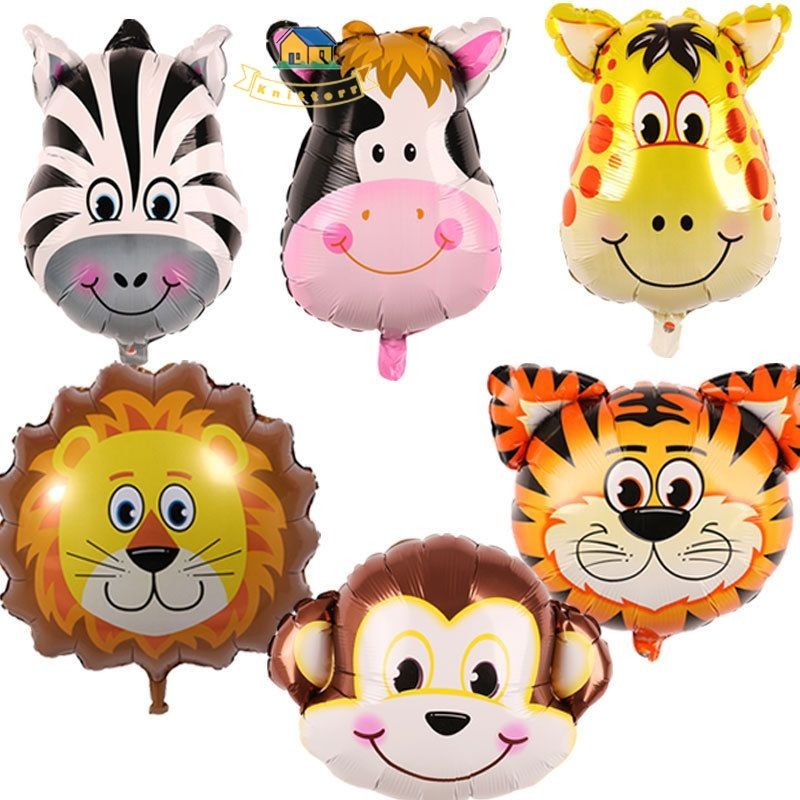 Jual Balon Kepala Hewan 14 Inci Desain Sapi Jerapah Monyet Singa ...