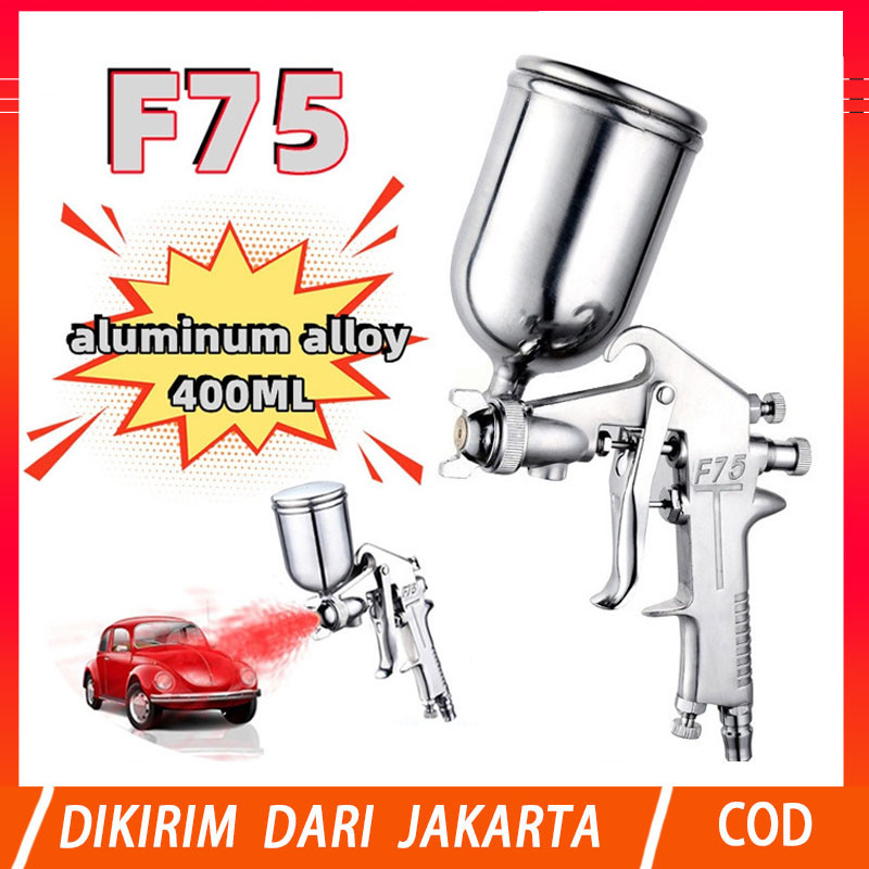 Jual 【Ready stok】 Spray Gun F75 Spet Alat Semprot Cat Angin Kompresor Tabung Atas F75 Cup 400Cc ...