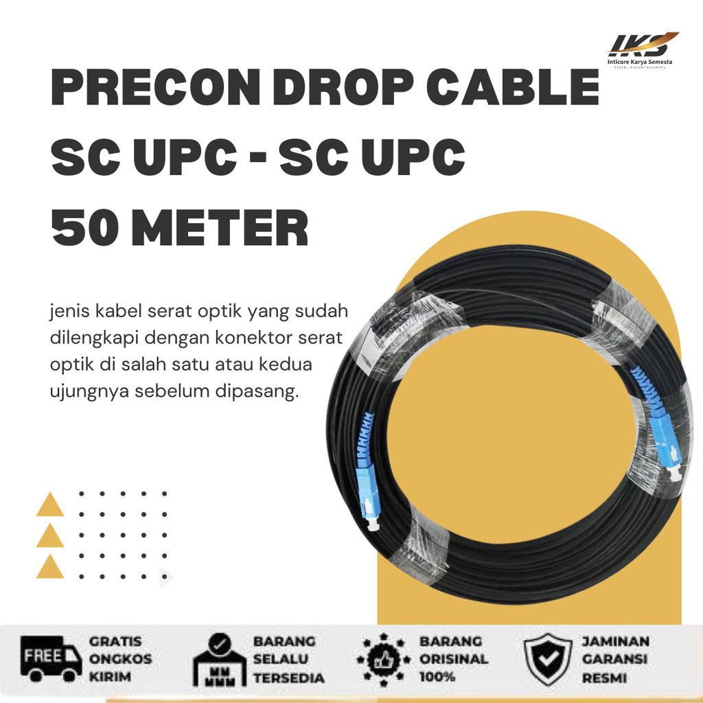 Jual Precon Drop Cable SC UPC - SC UPC Panjang 50 Meter | Shopee Indonesia